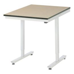 Rau Arbeitstisch Adlatus, elektrisch h&ouml;henverstellbar, 22 mm MDF-Platte, bis 150 kg, B 750 x T 1000 x H 720-1120 mm, bRaun/lichtgRau