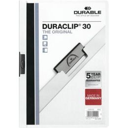 Durable Klemmmappe Duraclip, DIN A4, Kunststoff, mit Clip, wei&szlig;