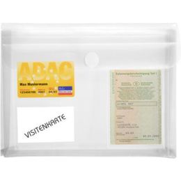 Fahrzeugschein Tasche Foldersys, DIN A5, 3 Taschen, Querfalte, Klettverschluss, Polypropylen transparent, 10 St&uuml;ck