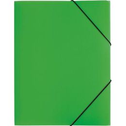 PAGNA Eckspannmappe, DIN A4, aus Polypropylen (PP), drei Innenklappen, gr&uuml;n