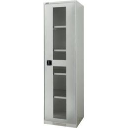 Sch&auml;fer Shop Sch&auml;fer Shop Genius Fl&uuml;gelt&uuml;renschrank FS, Stahl, Sichtfenster, L&uuml;ftungsl&ouml;cher, B 545 x T 620 x H 1950 mm, 5 OH, Lichtgrau/Lichtgrau, bis 250 kg