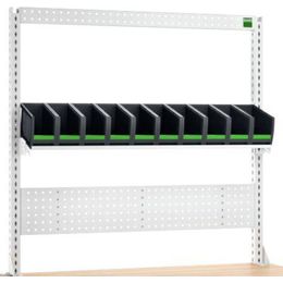 Aufnahmerahmenset Bott verso A8, f&uuml;r Werkbank verso, Lochplatte, 13 BottBoxen, B 1800 x T 435 x H 1357 mm, Stahlblech, RAL 7035 Lichtgrau