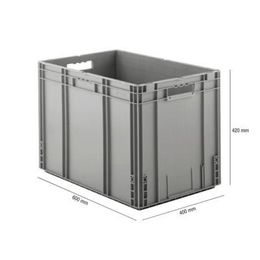 Sch&auml;fer Shop Euro Box Serie MF 6420, aus PP, Inhalt 82,9 L, Durchfassgriff, grau