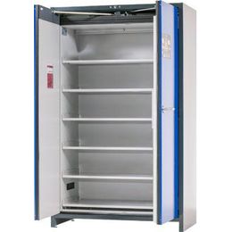 ASECOS Akku-Lagerschrank ION-PRO-90 PS, 6 Fachb&ouml;den gelocht + 1 Bodenauffangwanne, B 1193 x T 615 x H 1953 mm