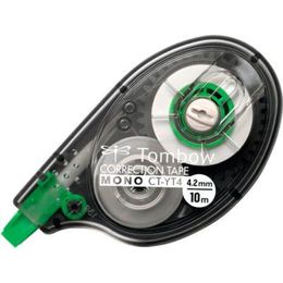 Korrekturroller Tombow MONO CT-YT4, seitliche Abrolltechnik, Bandma&szlig;e L 10 m x B 4,2 mm, zu 72 % aus Recycling-Kunststoff