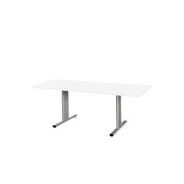Sch&auml;fer Shop Sch&auml;fer Shop Select Besprechungstisch Planova Basic, Rechteck, T-Fu&szlig;, B 1800 x T 800 x H 717 mm, wei&szlig;/wei&szlig;aluminium RAL 9006