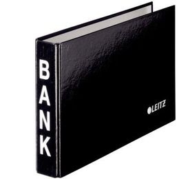 Leitz&reg; Bank-Ordner, A6 quer, Material: Karton PP-kaschiert, schwarz