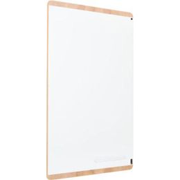 Whiteboard Rocada Natural Skinboard, magn.haftend, Hoch/Quer, Ablageschale, Stahl auf Holz, B 1000 x H 1500 mm