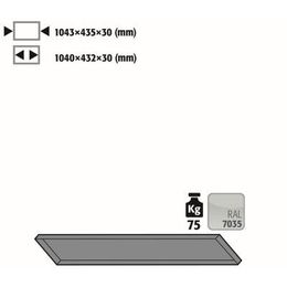 Fachboden Standard f&uuml;r ASECOS Druckgasflaschenschr&auml;nke, Stahlblech, lichtgrau, B 1043 x T 435 x H 30 mm, bis 75 kg