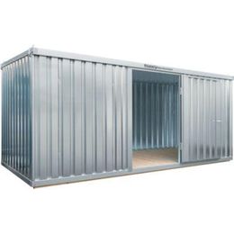 Materialcontainer MC 1500, verzinkt, montiert, mit Holzfu&szlig;boden