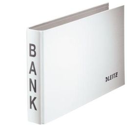 Leitz&reg; Bank-Ordner, A6 quer, Material: Karton PP-kaschiert, wei&szlig;