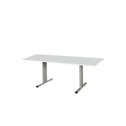 Sch&auml;fer Shop Sch&auml;fer Shop Select Besprechungstisch Planova Basic, Rechteck, T-Fu&szlig;, B 1800 x T 800 x H 717 mm, lichtgrau/wei&szlig;aluminium RAL 9006