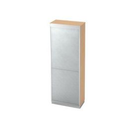 Rollladenschrank 5 OH, B 800 x T 420 mm, Ahorn-Dekor/silber