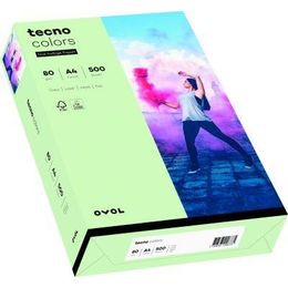 Farbiges Kopierpapier tecno colors, DIN A4, 80 g/m&sup2;, hellgr&uuml;n, 500 Blatt