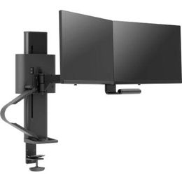 Dual Monitorarm Ergotron TRACE, f&uuml;r 2 Displays bis 27&Prime; & bis 9,8 kg, h&ouml;hen-/tiefenverstellbar, schwenk-/dreh-/neigbar, mit Tischklemme, schwarz