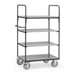 Fetra Tischwagen &bdquo;Grey Edition&ldquo;, Stahl, anthrazitgrau, mit Wannen, 3 Etagen, L 1021 x B 500 x H 870 mm, bis 400 kg