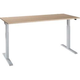 Sch&auml;fer Shop Sch&auml;fer Shop Select Schreibtisch ERGO-T 2.0, elektrisch h&ouml;henverstellbar, Rechteck, T-Fu&szlig;, B 1800 x T 800 x H 715-1205 mm, Eiche/wei&szlig;alu