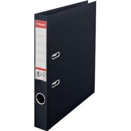 Ordner ESSELTE&reg; No. 1, A4, R&uuml;ckenbreite 50 mm, f&uuml;r ca. 350 Blatt, Hebelmechanik, R&uuml;ckenschild, Griffloch & Raumsparschlitze, FSC&reg;-Karton, schwarz