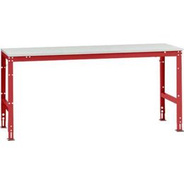 Manuflex Grundtisch UNIVERSAL Standard, Tischplatte Kunststoff, 2000x800, rubinrot