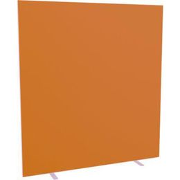 Design-Trennwand PAPERFLOW, Stoffbespannung orange, schwer entflammbar gem&auml;&szlig; DIN 4102 (B1), desinfektionsmittelbest&auml;ndig, B 1600 x T 390 x H 1740 mm