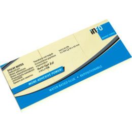inFO Power Notes Haftnotizen, 50 x 40 mm, 100 Blatt pro Block, 4x 3 Bl&ouml;cke, blanko, gelb