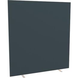Design-Trennwand PAPERFLOW, Stoffbespannung anthrazit, schwer entflammbar gem&auml;&szlig; DIN 4102 (B1), desinfektionsmittelbest&auml;ndig, B 1600 x T 390 x H 1740 mm
