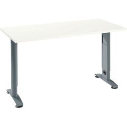 Sch&auml;fer Shop Home Office Tisch Login, C-Fu&szlig;, B 1300 x T 650 mm, wei&szlig;/basaltgrau
