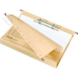 H&auml;ngesammler Falken UniReg, Format A4, f&uuml;r ca. 400 Blatt, 2-Ringmechanik, 40 mm Kartonboden, Blauer Engel, Recycling-Karton, hellbraun, 8 St&uuml;ck