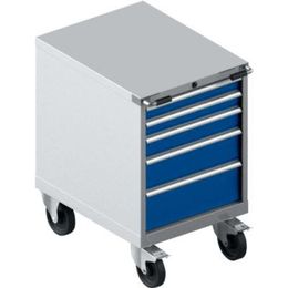 Sch&auml;fer Shop Sch&auml;fer Shop Select Schubladenschrank mit Rollen WSK 27-36, 5 Sch&uuml;be, bis 200 kg, B 564 x T 725 x H 920 mm, wei&szlig;aluminium/enzianblau
