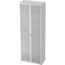 Glastürenschrank TOPAS LINE, 6 Ordnerhöhen, B 800 mm, weiß