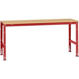 Manuflex Grundtisch UNIVERSAL Standard, Tischplatte Multiplex, 2000x800, rubinrot
