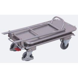 Sch&auml;fer Shop Klappb&uuml;gelwagen, Aluminium/ Riffelblech, alusilber, 2 Etagen, L 720 x B 450 mm, klappbarer mit Querstrebe, TPE-Rollen mit EasySTOP, bis 150 kg