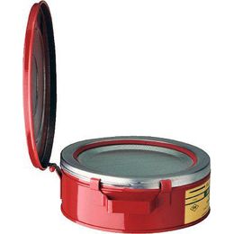 Justrite Kleinteilereiniger aus Stahlblech PREMIUM LINE, rot, &oslash; 238 x H 83 mm, 2 l