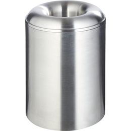 Papierkorb, rund, selbstl&ouml;schend, Volumen 20 l, mit L&ouml;schdeckel, fl&uuml;ssigkeitsdicht, &Oslash; 300 x H 342 mm, Aluminium