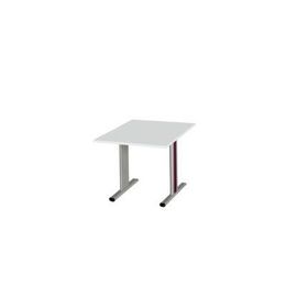 Sch&auml;fer Shop Sch&auml;fer Shop Select Besprechungstisch Planova Basic, Quadrat, T-Fu&szlig;, B 1000 x T 1000 x H 717 mm, lichtgrau/wei&szlig;aluminium RAL 9006