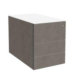 Rollcontainer SOLUS PLAY, 1 + 3 Sch&uuml;be, grifflos, B 430 x T 777 x H 562 mm, Ceramic grey
