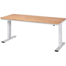 Rau Werktisch Serie adlatus 300, Buche-Massiv-Platte, B 2000 x T 800 x H 720 - 1120 mm