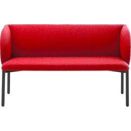 Sofa Leyform LIV, 2-Sitzer, rechteckig, B 1270 x T 620 x H 740 mm, mit Armlehnen & Gleitern, Stoffbezug, rot