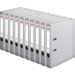 Herlitz Ordner maX.file protect plus, DIN A4, R&uuml;ckenbreite 50 mm, 10 St&uuml;ck, grau