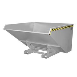 Bauer Kippbeh&auml;lter EXPO-E 2100, mit Rollen, Deichsel & Ablasshahn, &ouml;l-/wasserdicht, abrollend, B 1870 x T 1720 x H 1095 mm, mausgrau RAL 7005
