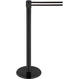 RS-GUIDESYSTEMS Gurtpfosten GLA 86, Metall, H&ouml;he 1000 mm, Gurtbandma&szlig; L 7000 x B 100 mm, schwarz/wei&szlig; schraffiert