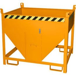 Bauer Silobeh&auml;lter SGS 50, mit Schieberverschluss, L 1000 x B 1200 x H 1025 mm, 0,5 m&sup3;, bis 750 kg, Stahl, Gelborange