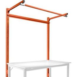 Manuflex Aufbauportal m. Ausleger, Grundtisch SPEZIAL Arbeitstisch/Werkbank UNIVERSAL/PROFI, 1500 mm, rotorange