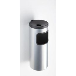 Kombi-Ascher, Abfall-Volumen von 5,6 l, flammenhemmend, Kippvorrichtung, inkl. Montagematerial, &Oslash; 180 x H 400 mm, Metall, silber