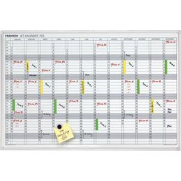 Franken Jahreskalender JetKalender JK703, magnethaftend, Ablageschale, B 900 x H 600 mm, Stahl & Aluminium, wei&szlig;