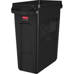 Rubbermaid Abfallbeh&auml;lter Slim Jim&reg;, Kunststoff, Fassungsverm&ouml;gen 60 Liter, schwarz