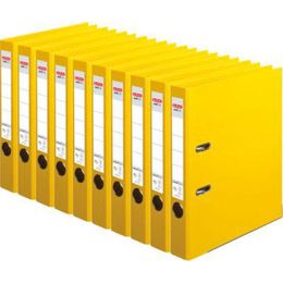 Herlitz Ordner maX.file protect plus, DIN A4, R&uuml;ckenbreite 50 mm, 10 St&uuml;ck, gelb