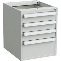treston Unterbau-Container f&uuml;r Arbeitstische, Zentralverschluss, mit ESD-Schutz, B 450 x T 520 mm, 4 Schubladen
