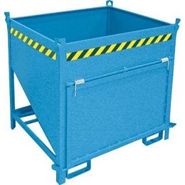 Bauer Silobeh&auml;lter SGK 75, Zugseil-Entleerung, L 1000 x B 1200 x H 1170 mm, 0,75 m&sup3;, bis 1000 kg, Stahl, Lichtblau