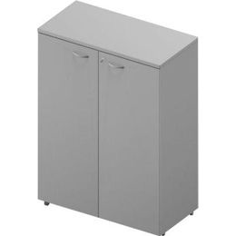 Schrank ARLON OFFICE, 3 Ordnerh&ouml;hen, abschlie&szlig;bar, B 900 x T 450 x H 1232 mm, lichtgrau/alu
